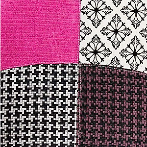 2xhome Mid Century Modern Arm Chair with Black Wood Legs, Patchwork A Fabric