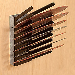 Peachtree 2271 Saw Blade Storage Rack. Safely Store Up to Eight Saw Blades. Store Table Saw Blades, Circular Saw Blades and Either 10" or 12" Blades
