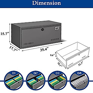 FRITHJILL Lateral Metal File Cabinet with Electronic Digital Lock, Filing Organization Storage Cabinet for Home Office,1-Drawer