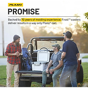 Plano Frost 21-Quart Hard Cooler, Includes Dry Basket, Small, White and Black, Durable, Insulated Ice Chest for Camping, Fishing, and Tailgating