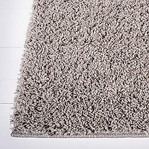 SAFAVIEH Venus Shag Collection 4' x 6' Taupe VNS520E Solid Non-Shedding Living Room Bedroom Dining Room Entryway Plush 1.8-inch Thick Area Rug