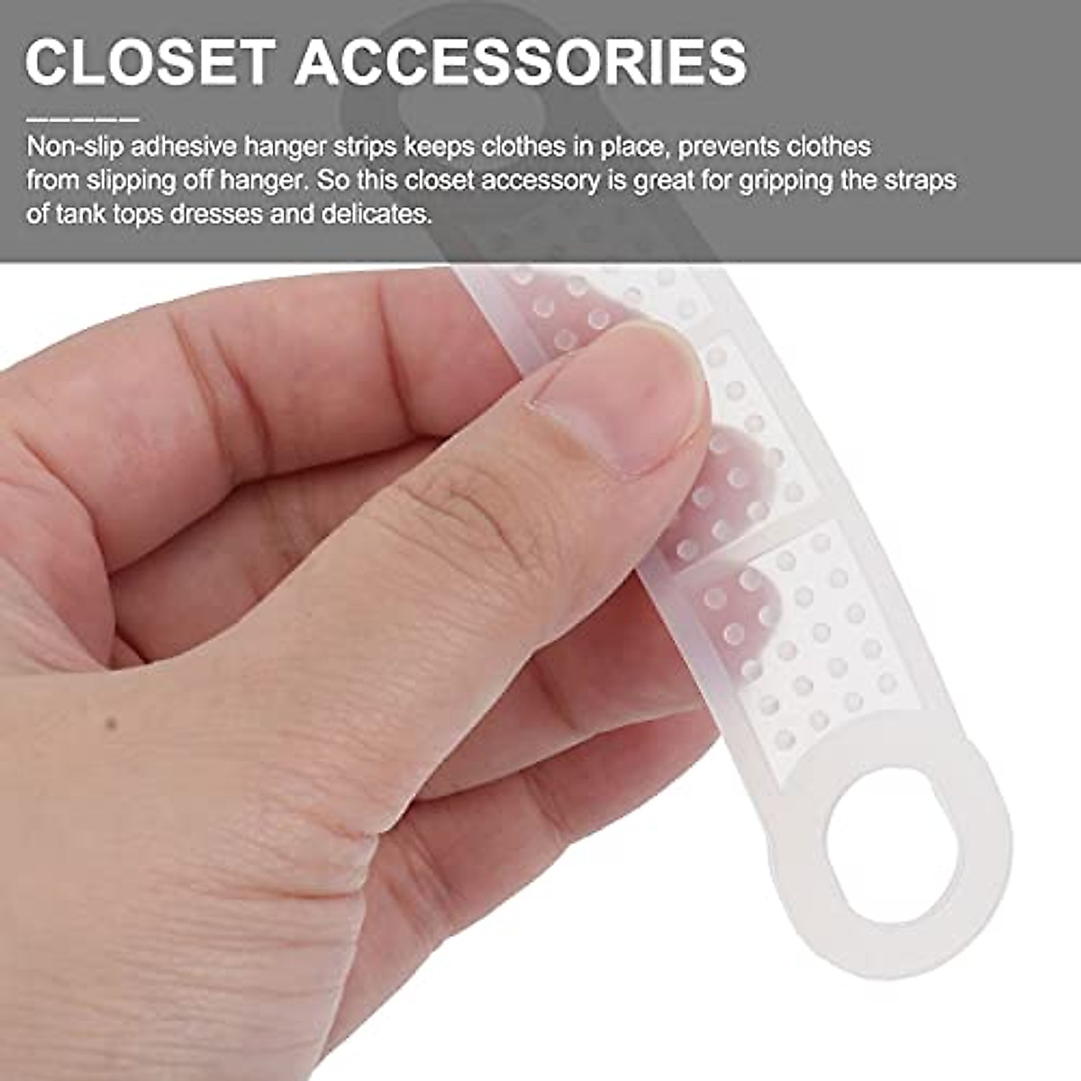 DOITOOL Hanger Grip Strip 50PCS Clear Non- Slip Rubber Clothes Hanger Grips, Clothing Hanger Strips Windproof Silicone Clothes Hanging Accessories Hanging Clothes Gripper