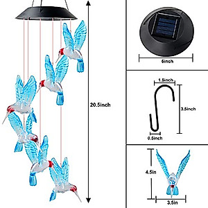 Hummingbird Wind Chimes, Garden Gifts, Solar Wind Chime, Garden Decor, Wind Chimes Outside, Gifts for mom, Chime Outdoor