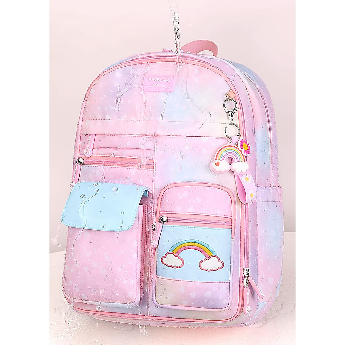 Mylshbest Rainbow Backpack for Girls, Large Capacity Student Laptop Backpacks BookBag Casual Travel Princess Daypack