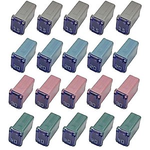20 Pack Automotive Micro Cartridge Fuses Low-Profile FMM Fuses Kit MCASE Type(5PCS 15Amp 20Amp 5PCS 30 Amp 5PCS 40 Amp)