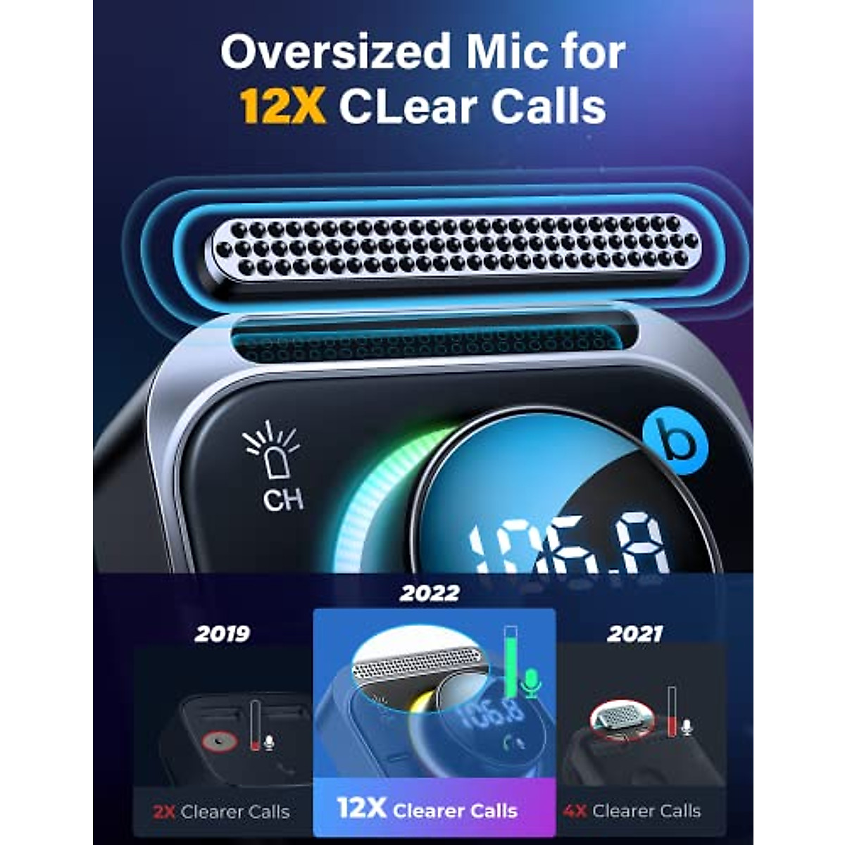 Bluetooth 5.3 FM/AUX Bluetooth Car Adapter, JOYROOM【Air Vent Installation & Bass Boost】 3 Ports PD&QC 3.0 FM Transmitter for Car, Radio Bluetooth Receiver for Car HD Calling and Enjoy Music