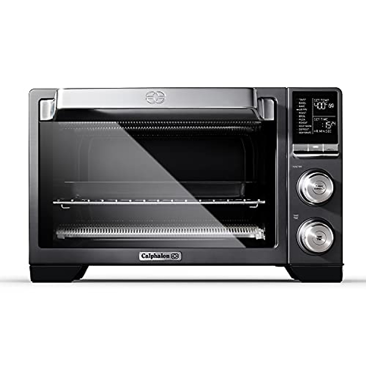 Calphalon Quartz Heat Countertop Toaster Oven, Stainless Steel, Extra-Large Capacity, Black, Dark Gray