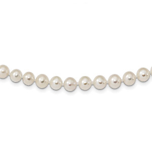 925 Sterling Silver Pearl clasp 6 6.5mm White Freshwater Cultured Pearl Necklace 24 Inch Jewelry for Women