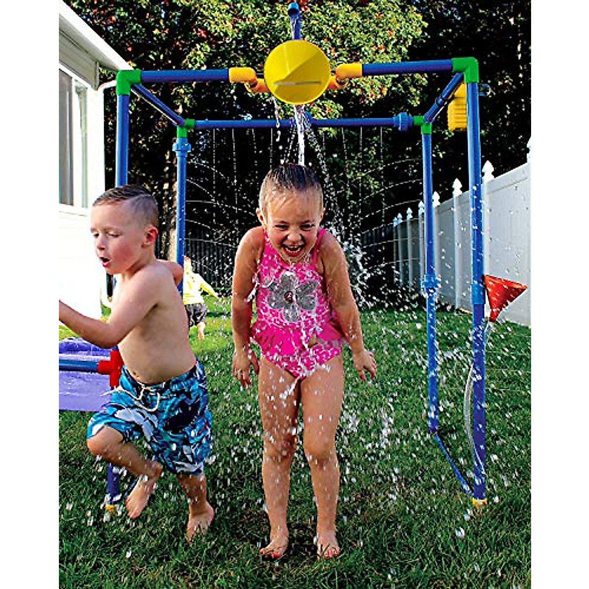 Buckets Of Fun RPBOF Sprinkler for Kids, Waterpark Splash Plastic Toy Backyard Water Park for Children & Toddlers, One Size, Multicolor
