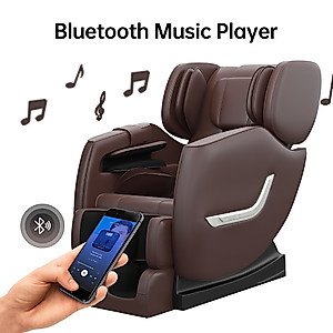 SMAGREHO 2024 New Massage Chair, Zero Gravity and Full Body Airbags Massage, 6 Auto Modes, 8 Fixed-Point Massage Rollers and Waist Heating (Brown)