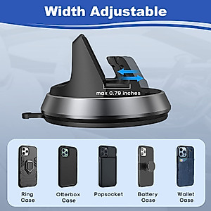 MEIDI Dashboard Phone Holder, Car Phone Holder Mount, Thickness Adjustable Car Cell Phone Cradle, 360°Rotatable Car Mat Compatible with iPhone,Samsung,Android Smartphones