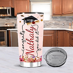 Personalized Graduation Tumbler for Her 2024, Unique Graduation Gifts for Women, Daughter, Sister, Girls, Friends, College, High School Graduation Class of 2024 Tumbler 20oz - 30oz