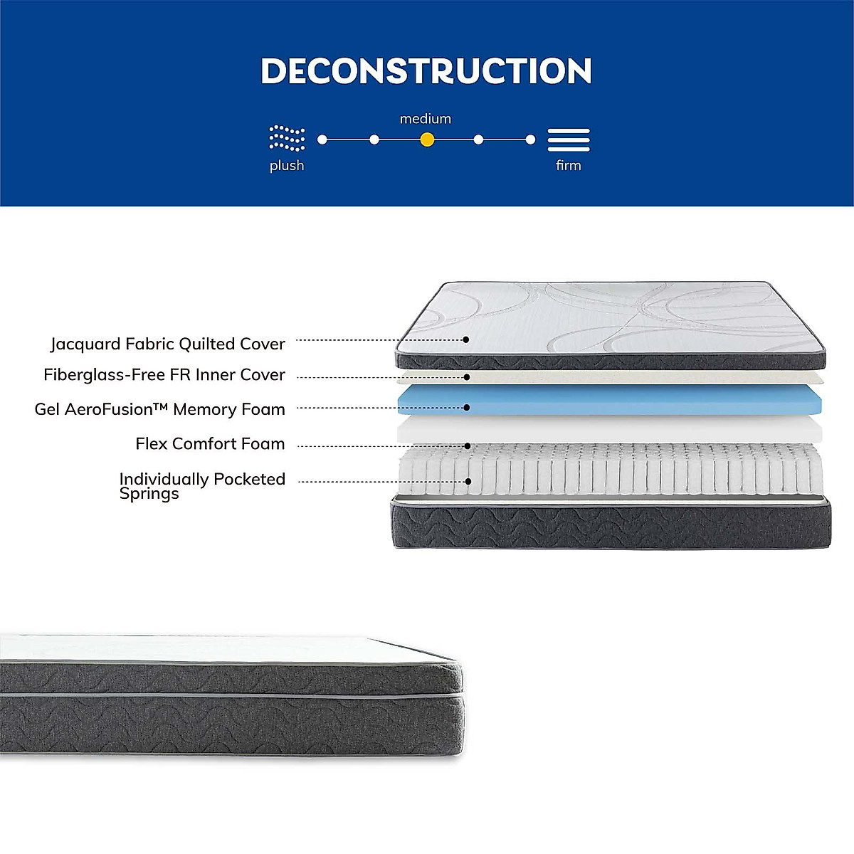 DUNTRKDU Queen Size Mattress, 10 Inch Cooling Gel Memory Foam Hybrid Tea Mattress, Individual Pocket Spring Mattress, Medium Firm Feel, Mattress in a Box, CertiPUR-US Certified (Queen)