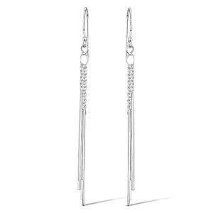 AeraVida Trendy Stranded Stick Drop Sterling Silver Dangle Earring, 4x65mm