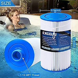 EXCELFU 2 Pack Spa Filter Hot Tub Filter Fit for 2012-2015 Aquaterra/2013-2015 Fantasy/2005-2015 Free Flow,Replaces 303279 78460 FC-2402 PFF42TC-P4 SD-01322, 1 1/2" MPT Thread (Fine Thread) Spa Filter