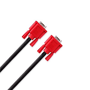 DTech 25ft VGA Cable Male to Male Connector with Dual Ferrite Cores 15 Pin SVGA Cord for Computer Monitor Laptop Projector (25 Feet, Black)