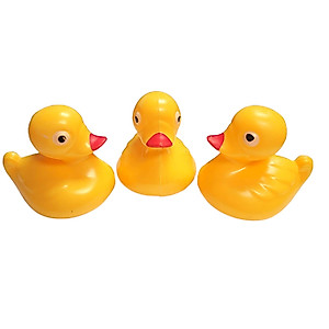 Floating Weighted Duckies (12 Pack) Plastic Yellow Duck Pond Floater. (2.75") Fun Bath Tub Pool Play Toy. (Yellow)