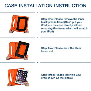 CAM-ULATA for iPad 9.7 Case Kids 2018/2017 Folio Stand Lightweight Kids Friendly for iPad Air 1 iPad Air 2 Protective Cover Handle Shockproof iPad Apple case 5th Generation 6th Generation Orange