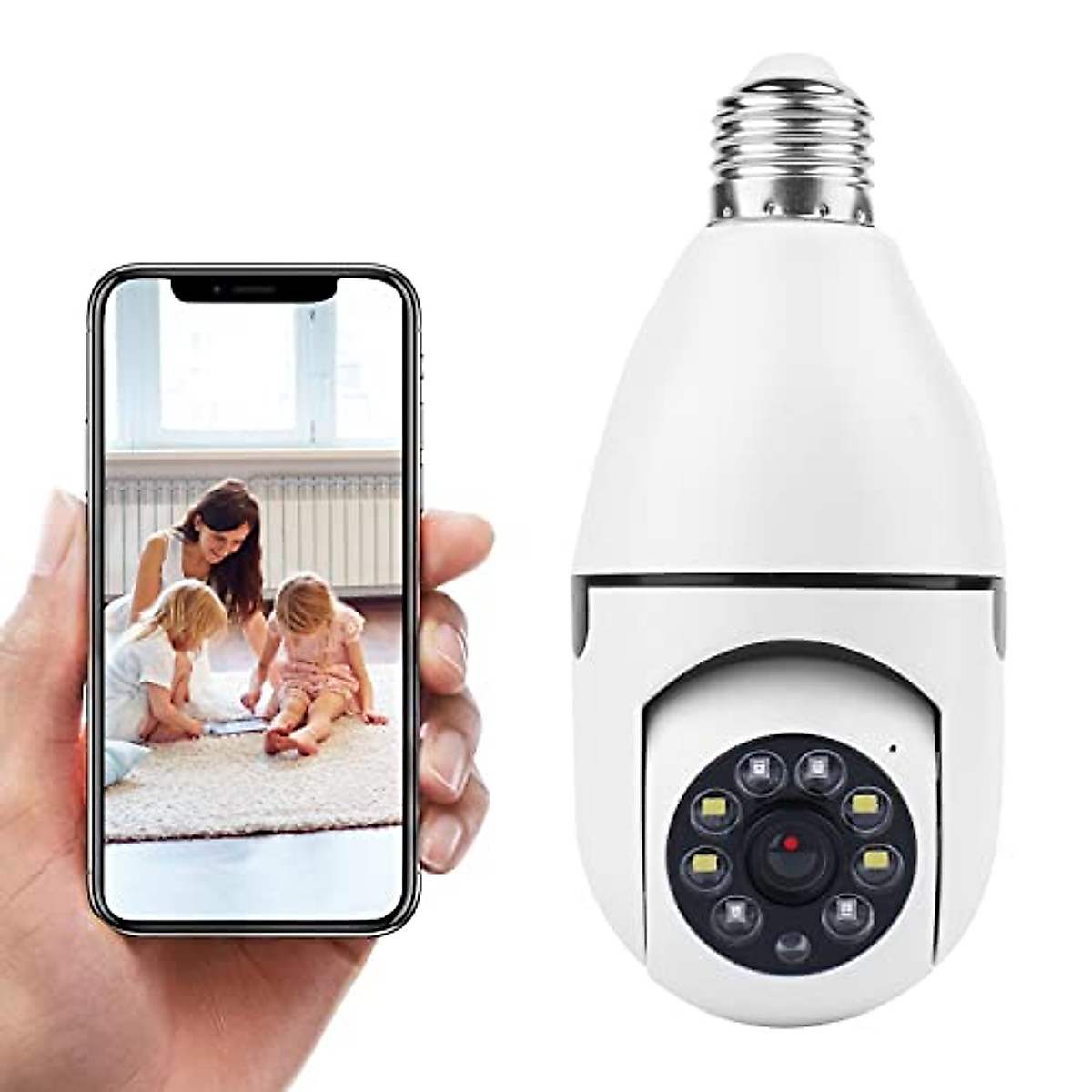 Light Bulb Security Camera: 360 Degree Light Bulb Cam, Wireless Light Bulb Security Camera Wireless WiFi Light Bulb 1080P Light Socket Security Cameras Outdoor Home Security Smart Motion Detection
