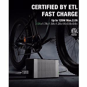 54.6V 2A Electric Bike Charger for 48V Ecotric Bike/Lectric XP/Evercross H5, 3Prong GX16/DC 5.5x2.5mm/XLR/IEC/RCA Connector Power Supply Adapter for 48V Lithium Battery