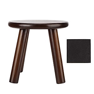 9 Inch Kids Solid Hard Wood Cute Chair,Pine Step Stool Kids Stool, Crafted Hand Painted Wood with Assembled Four Legged Stool, for Kids(Round Walnut), Pine Step Stool Kids Stool, 9 Inch Kids Sol