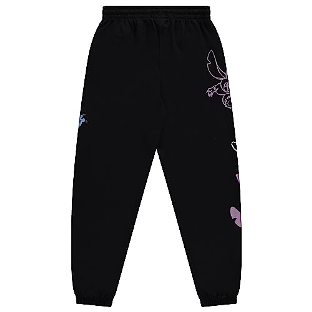 Disney Ladies Lilo and Stitch Joggers - Lilo and Stitch Varsity Athletic Jogger Sweatpants Lilo and Stitch Multi Print Sweatpants (Black, Large)