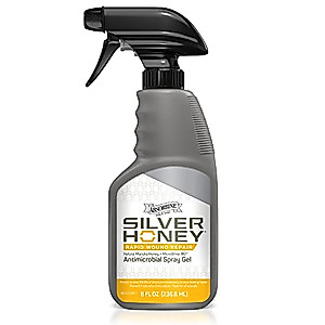 Absorbine Silver Honey Rapid Wound Repair Spray Gel, Manuka Honey & MicroSilver BG, Veterinarian Tested Horse & Animal Wound Care, 8oz Bottle