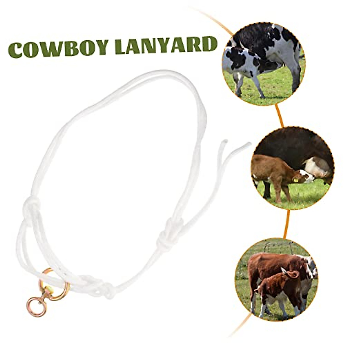 BESPORTBLE 4pcs Bull Bridle Cowboys Lanyard Adjustable Rope Halter frenos para caballos Calf Halter Poly Rope Iron White Cattle Supplies Safety Halter Portable Cattle Halter Simple Suspenders