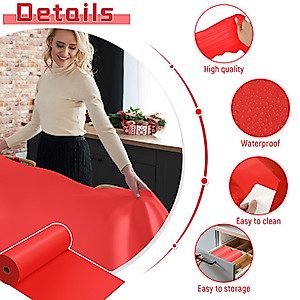 Preboun 2 Pcs Disposable Plastic Table Cover Roll 40 Inch x 100 ft Plastic Tablecloth Roll Disposable Table Cover, Plastic Table Cloth for Wedding Banque Party Decorations(Red)