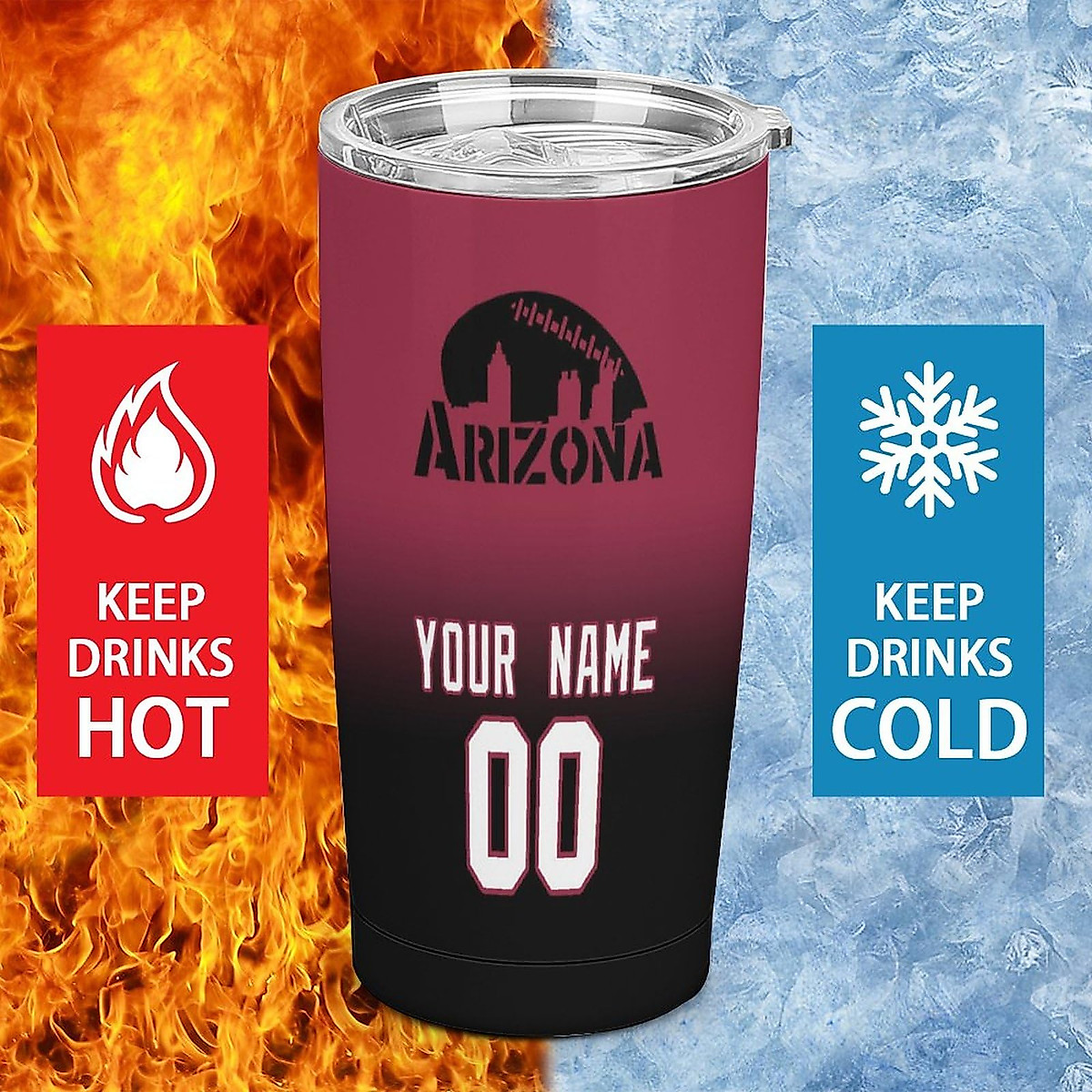 Custom Car Tumbler,Tumblers Stainless Steel 20.8oz,Personalized Football Cup,Sports Travel Coffee Mug,Customized Presents Gifts for Mother's Day Friends Fan Players Coach Lovers,Custom Number and Name