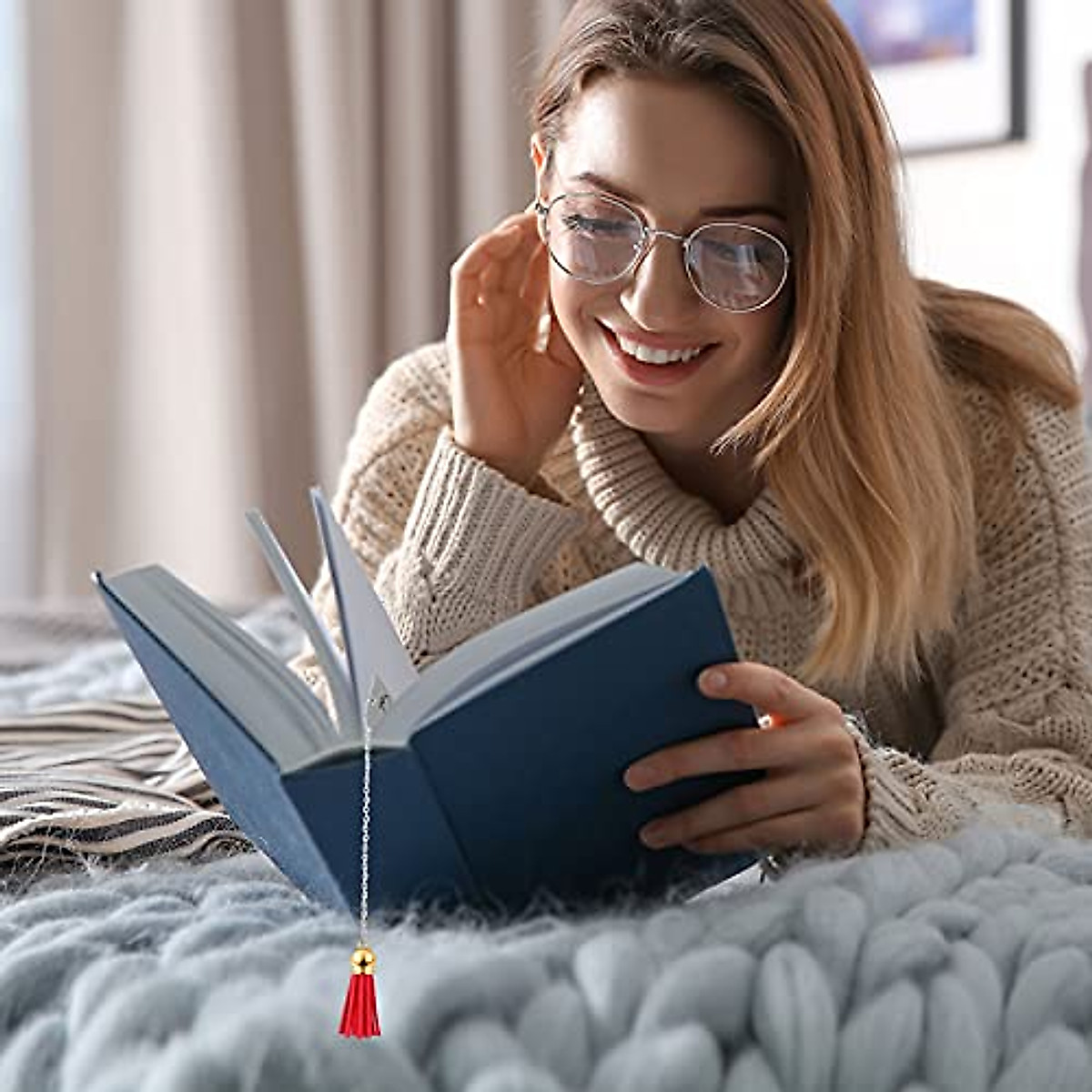 7 Pcs Teacher Appreciation Gifts from Students Metal Bookmark Book Page Marker with Pendant for Back to School Tutors Birthday Xmas Graduation Presents for Book Lover Reading Supplies (Silver)