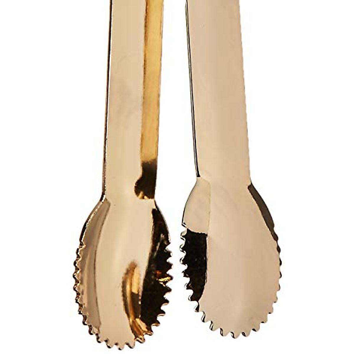 HINMAY Mini Appetizer Tongs 5-3/4 Inch Small Serving Tongs, Set of 4 (Gold)