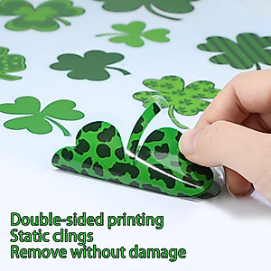 St Patricks Day Window Clings, Double-Side Quality Printed Shamrock Decorations for St Patrick's Day, Lucky Irish Decals Party Ornaments…