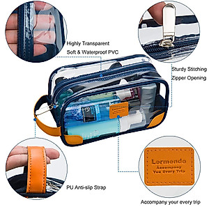 Lermende Toiletry Bag for Men and Women, Mens Toiletry Bag for Traveling.Clear Shaving Dopp Kit for Men Travel Toiletry Bag Unisex Bathroom Travel Bag for Toiletries(Blue)