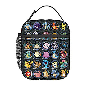 Quality Standard Flags Anime Lunch Box Boys Cartoon Lunch Bag With Bottle Holder, Game Themes Insulated Cooler Lunchbox For Men Girls Hiking Beach