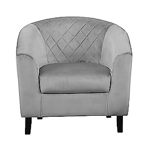 Urban Home Furniture Wesley Tub, Barrel, Accent Chair, Ottoman, Footrest, Grey