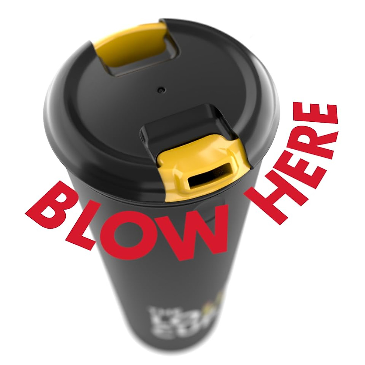 The LoudCup 20 oz Tumbler + Integrated Stadium Horn (Raven Black) - Reusable Water Bottle for Sports Fans - Worlds Loudest Cup for Noisy Fans on Game Day & Tailgating