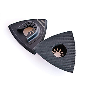 Pro Pack (5 Pcs) - 3 inch Triangular Hook and Loop Sanding pad with Universal Arbor for Fein Multimaster, Craftsman, Ridgid, Bosch, Chicago, Milwaukee, etc.