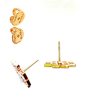 Tory Burch Britten Logo Stud Earring Rose Gold