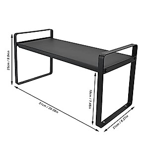 Kitchen Shelf, Large loadbearing Cabinet Shelf Stand Multifunction for Office Kitchen Bathroom 21 * 51cm Long Black Carbon Steel