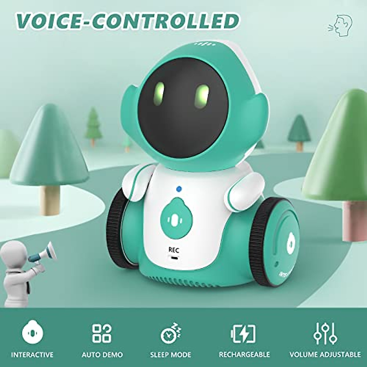 GILOBABY Robot Toys, Rechargeable Smart Talking Robots for Kids, Intelligent Robot with Voice Controlled Touch Sensor, Singing, Dancing, Recording, Repeat, Birthday Gifts for Boys Ages 6+ Years