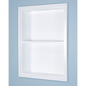 Fox Hollow Furnishings 14x18 White Sloane Wall Niche w/Plain Back and 1 Shelf