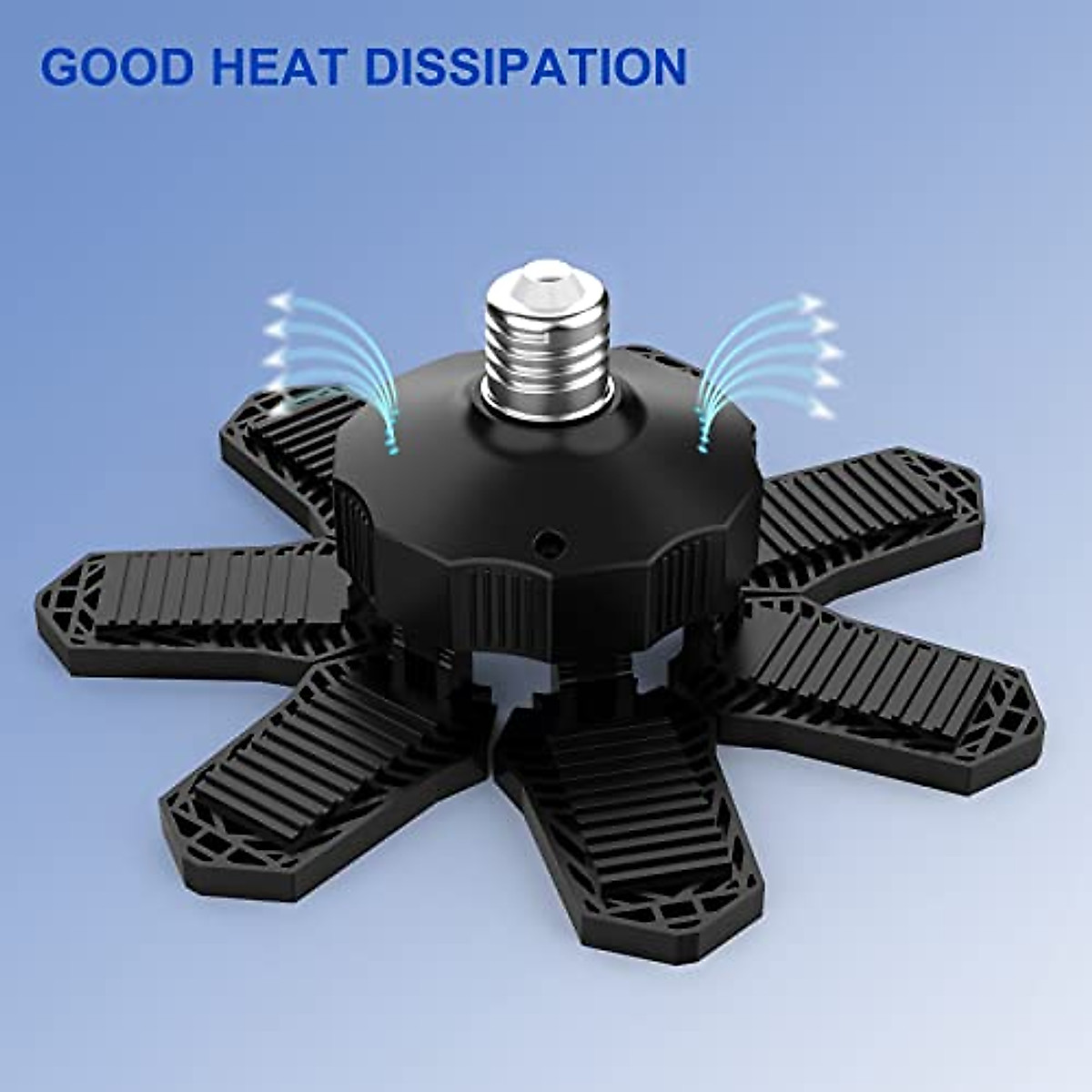 Led Garage Lights 6 Pack,120W 7+1 Deformable Ultra Bright Garage Light,Screw in E26/E27 Led Shop Light for Garage Warehouse Basement Workshop Ceiling