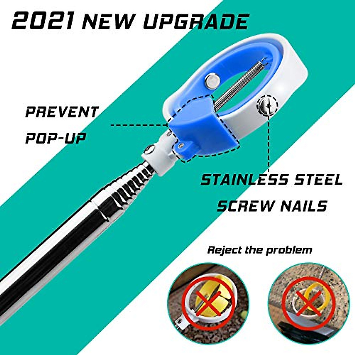 Golf Ball Retriever, Golf Ball Retriever Telescopic for Water with Spring Release-Ready Head, Ball Retriever Tool Golf with Locking Clip, Grabber Tool, Golf Accessories Golf Gift for Men(Blue, 6ft)