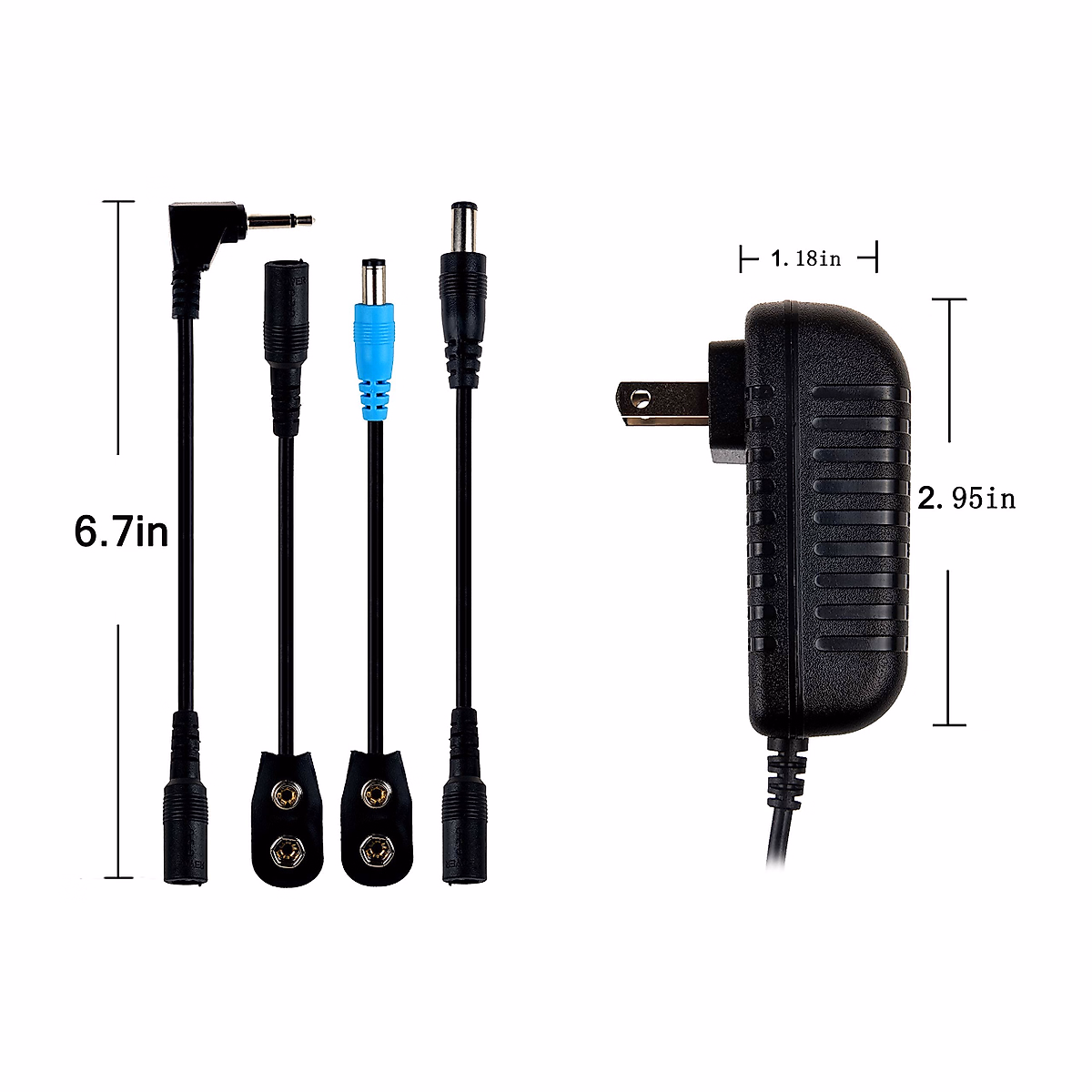 AZOR Pedal Power Adapter with Mini Pedal Tremolo Classic Guitar Effect Pedal