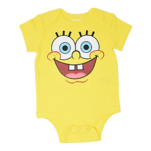 SpongeBob SquarePants Patrick Squidward Newborn Baby Boys 3 Pack Short Sleeve Bodysuits