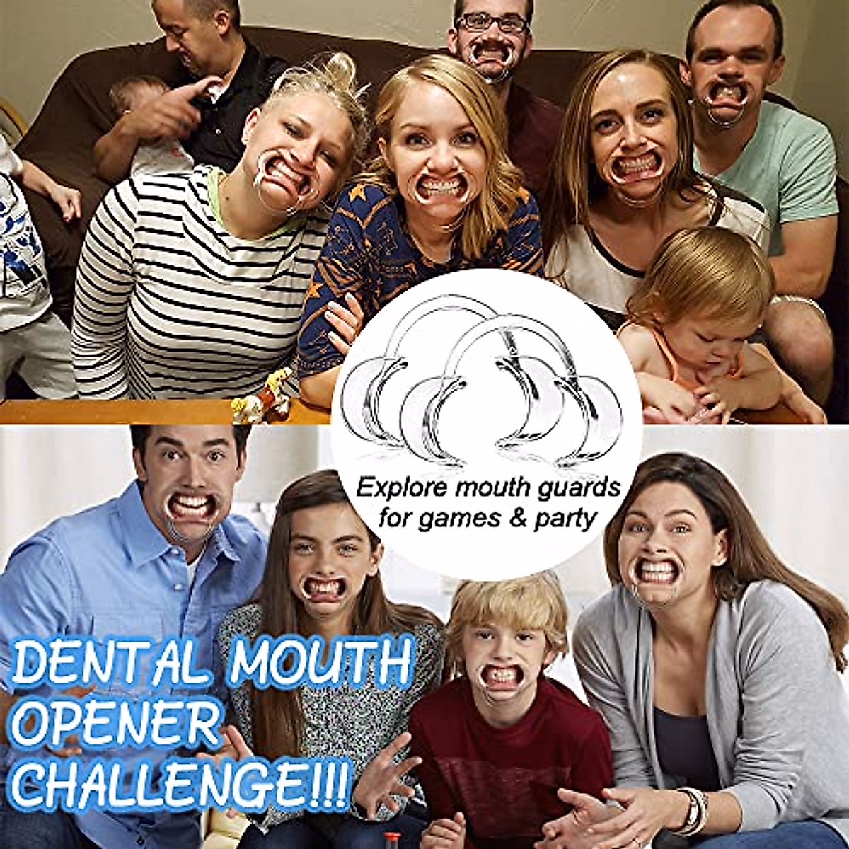 30-Pack Dental Cheek Retractor, Professional Autoclavable Mouth Opener Retractors, 100% BPA-Free, for Dentist, Teeth Whitening, Party, Mouthguard Challenge Game - Size M, Clear