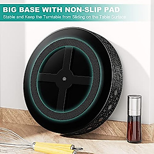 Lazy Susan Organizer, 11 Inch Lazy Susan Turntable for Cabinet Table, PHINOX Turntable Organizer Lazy Susan Spice Rack with Non-Slip Pad, Lazy Susan for Kitchen Bathroom Pantry Vanity (Metal)