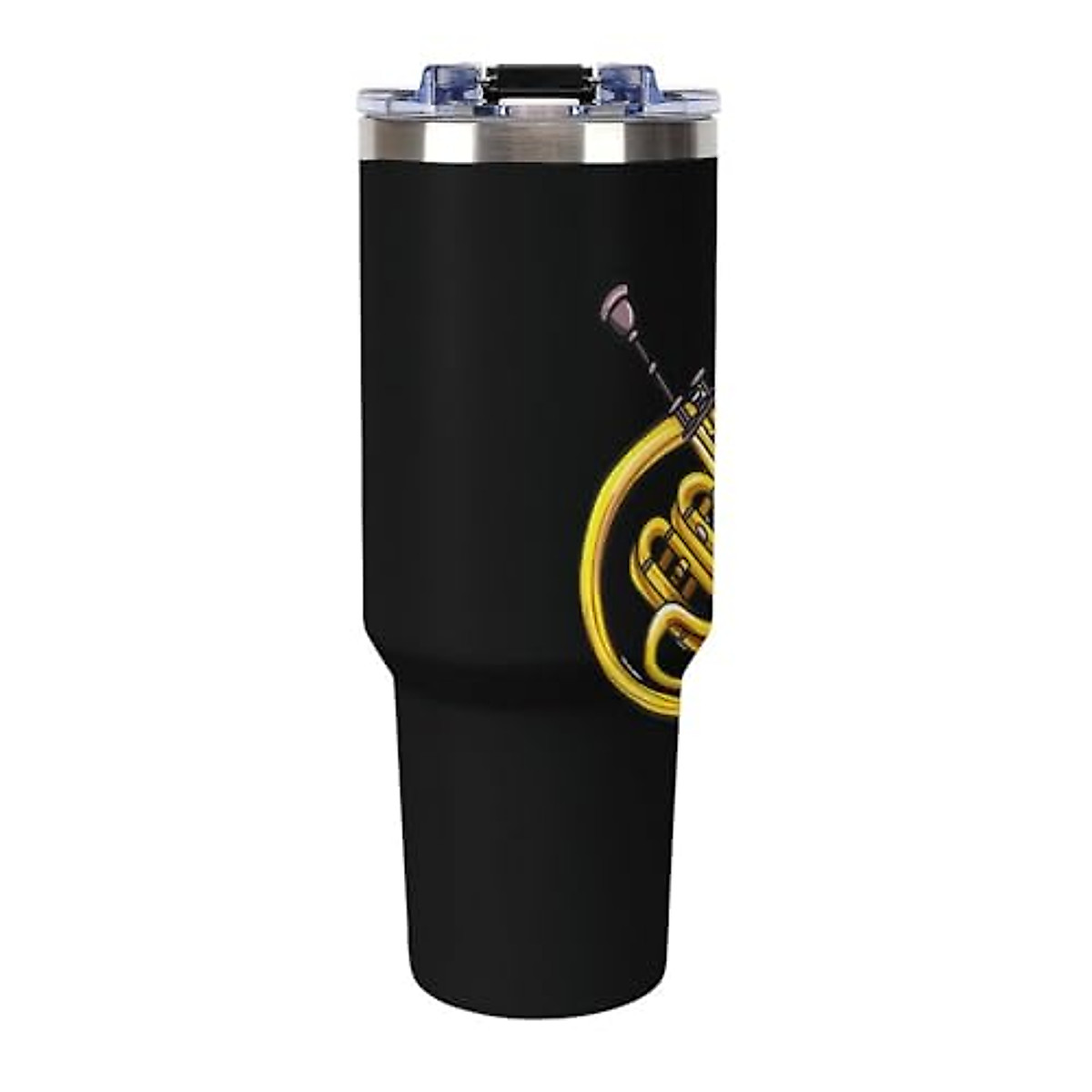 French Horn 40 Oz Tumbler Insulated Stainless Steel Water Bottle Travel Mug Car Cup with Handle And Straw