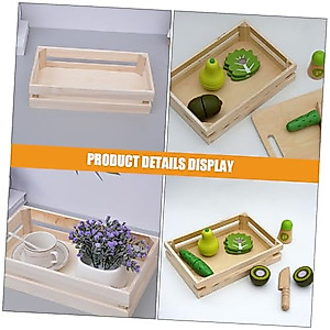 PRETYZOOM 2pcs Wooden Organizer Basket Beige Basket for Storage Wooden Storage Container Wooden Basket